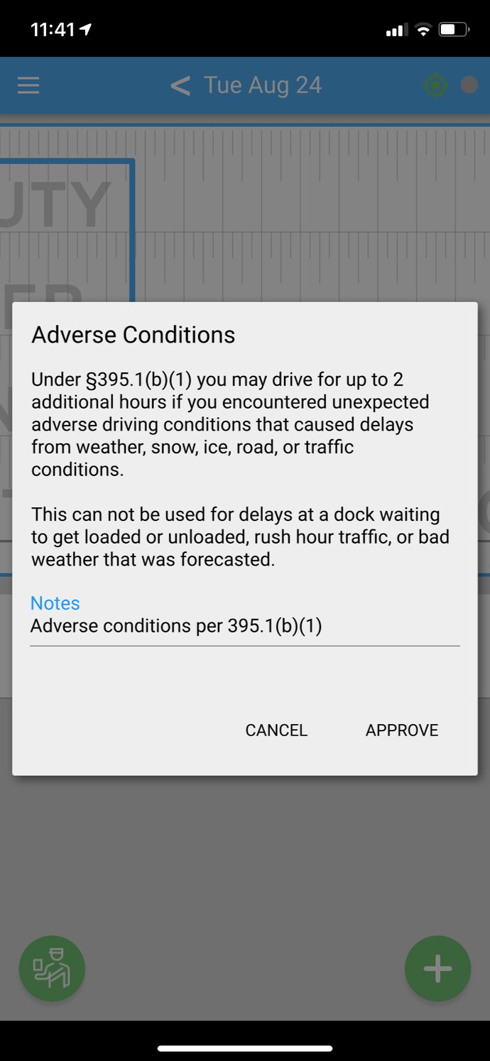 Adverse and Emergency Conditions in Driver Logs