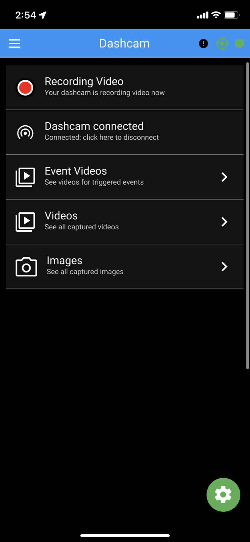 Retrieving Dashcam Video in the Blue Ink Tech app