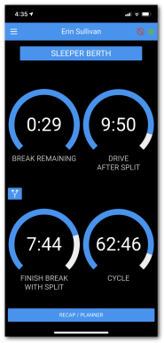 How does the app calculate split shifts?