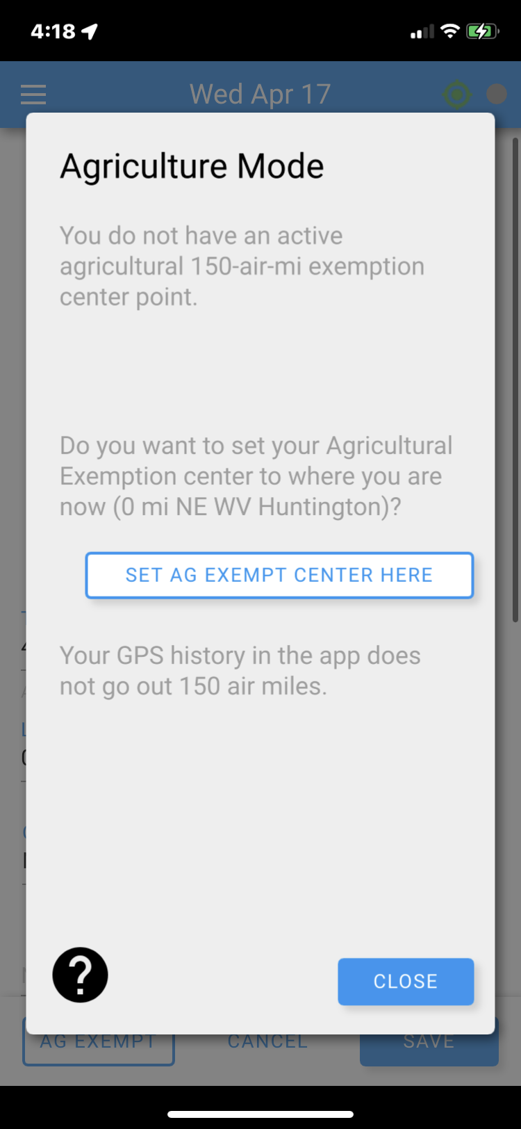 How do I use the Agricultural Exemption §395.1(k) with the BIT ELD?